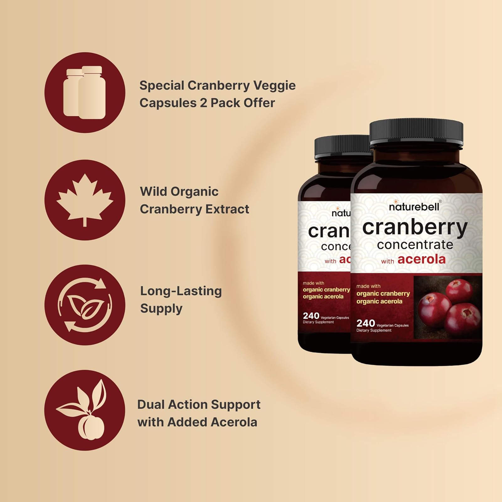 Acerola enriched cranberry concentrate