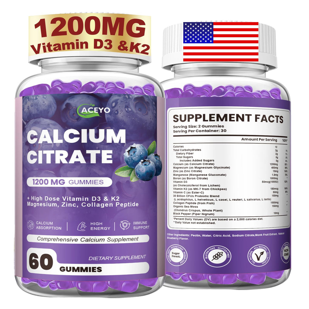 ACEYO calcium citrate gummies for strong bones