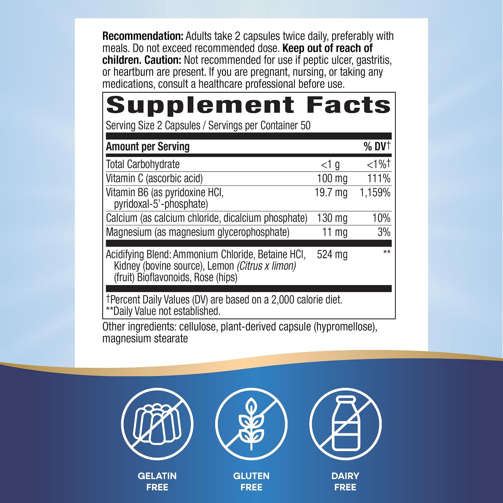 Acidifying blend for balanced pH levels
