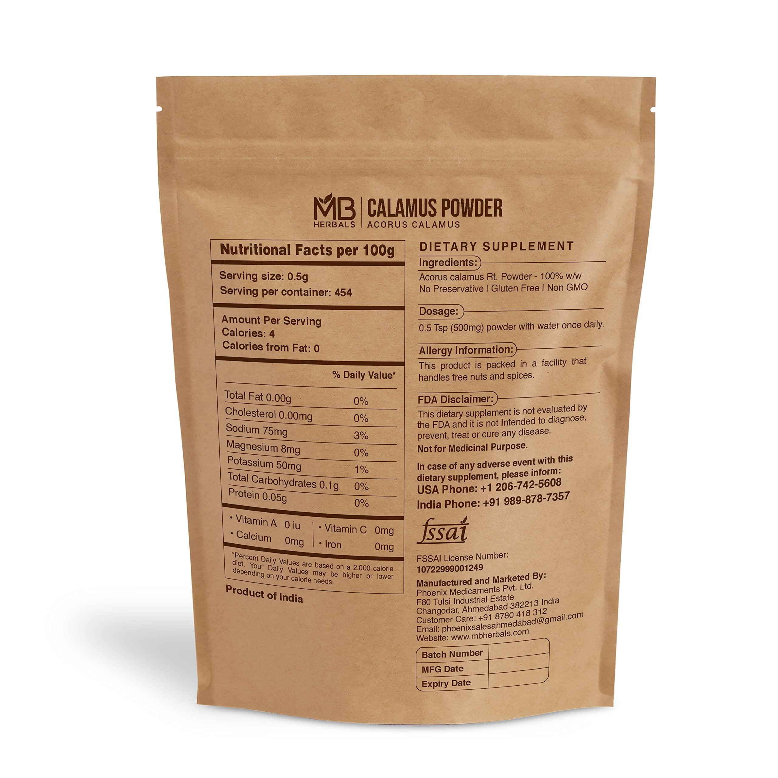 Acorus Calamus root powder uses