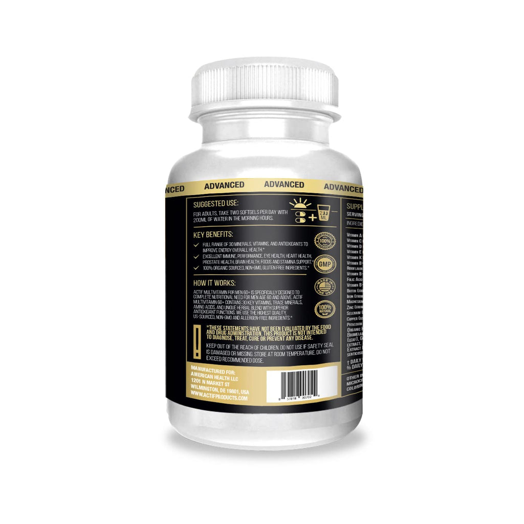 Actif multivitamin for men 60+ daily energy support