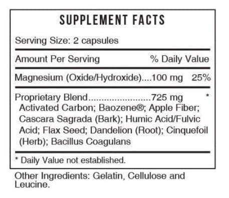 Activated charcoal detox support capsules