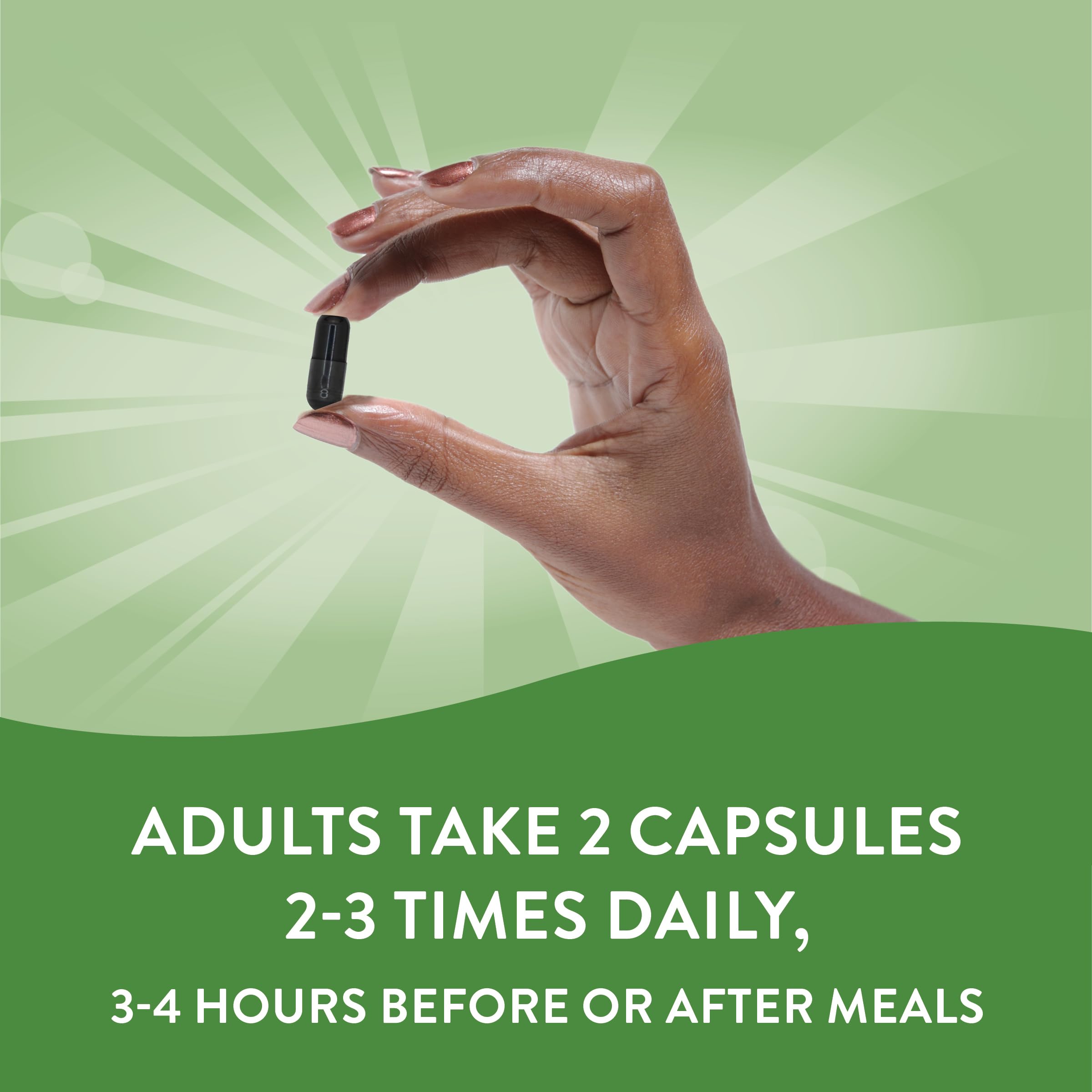 Activated charcoal for daily digestive aid