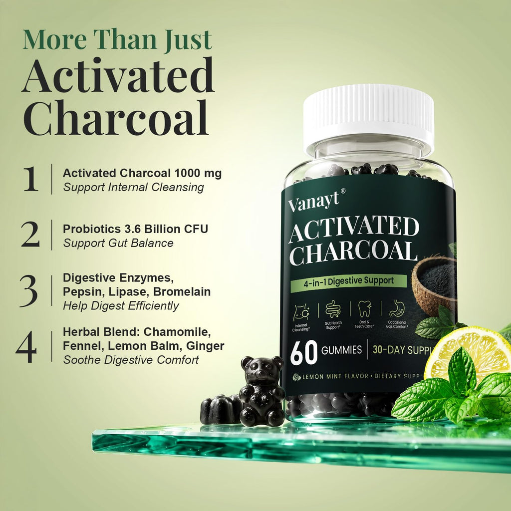 Activated charcoal gummies for bloating relief
