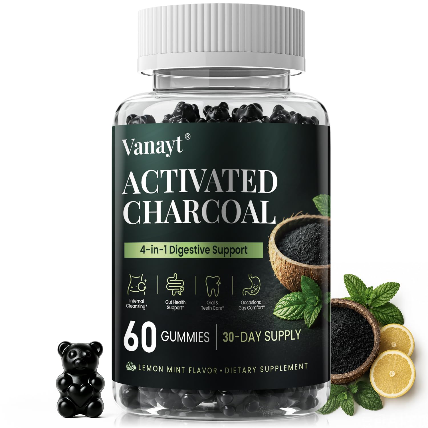 Activated charcoal gummies for digestion