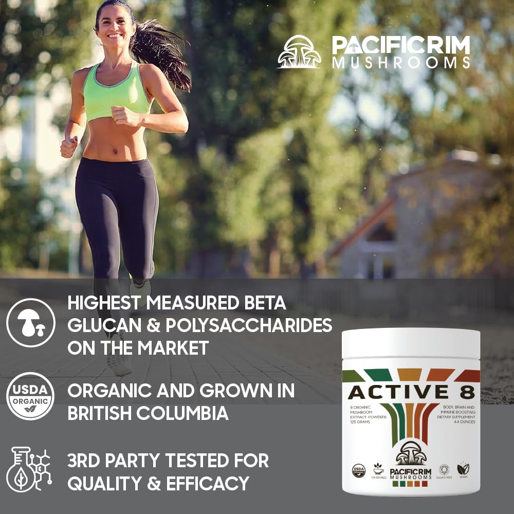 Active 8 mushroom powder for energy
