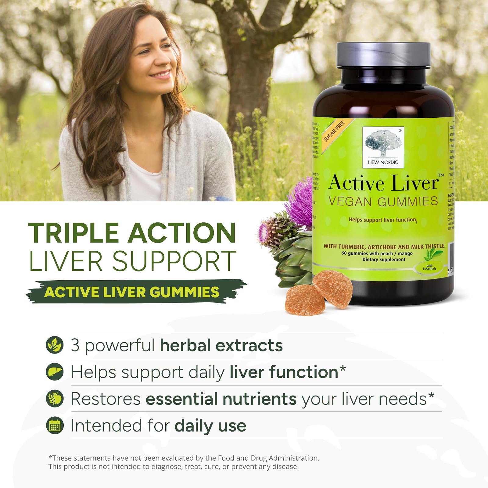 Active Liver Support gummies with milk thistle extract