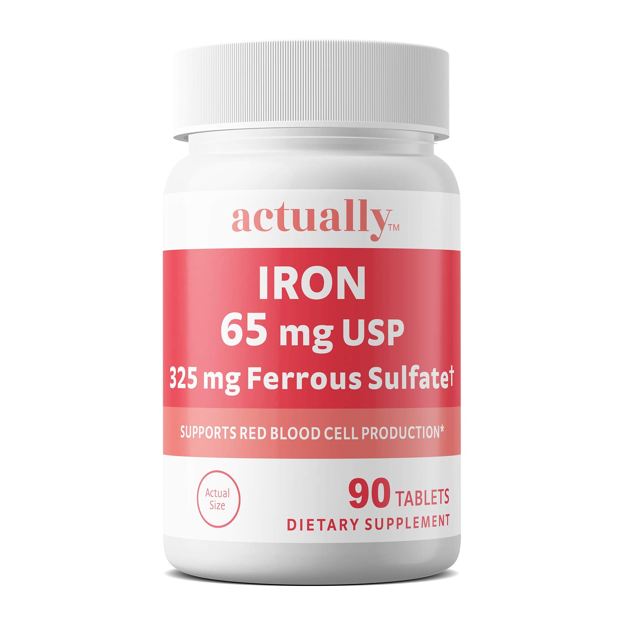 Actually Iron 65mg supplement tablets