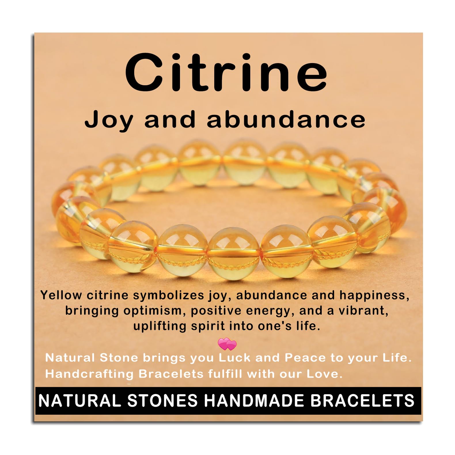 AD Beads citrine gemstone bracelet