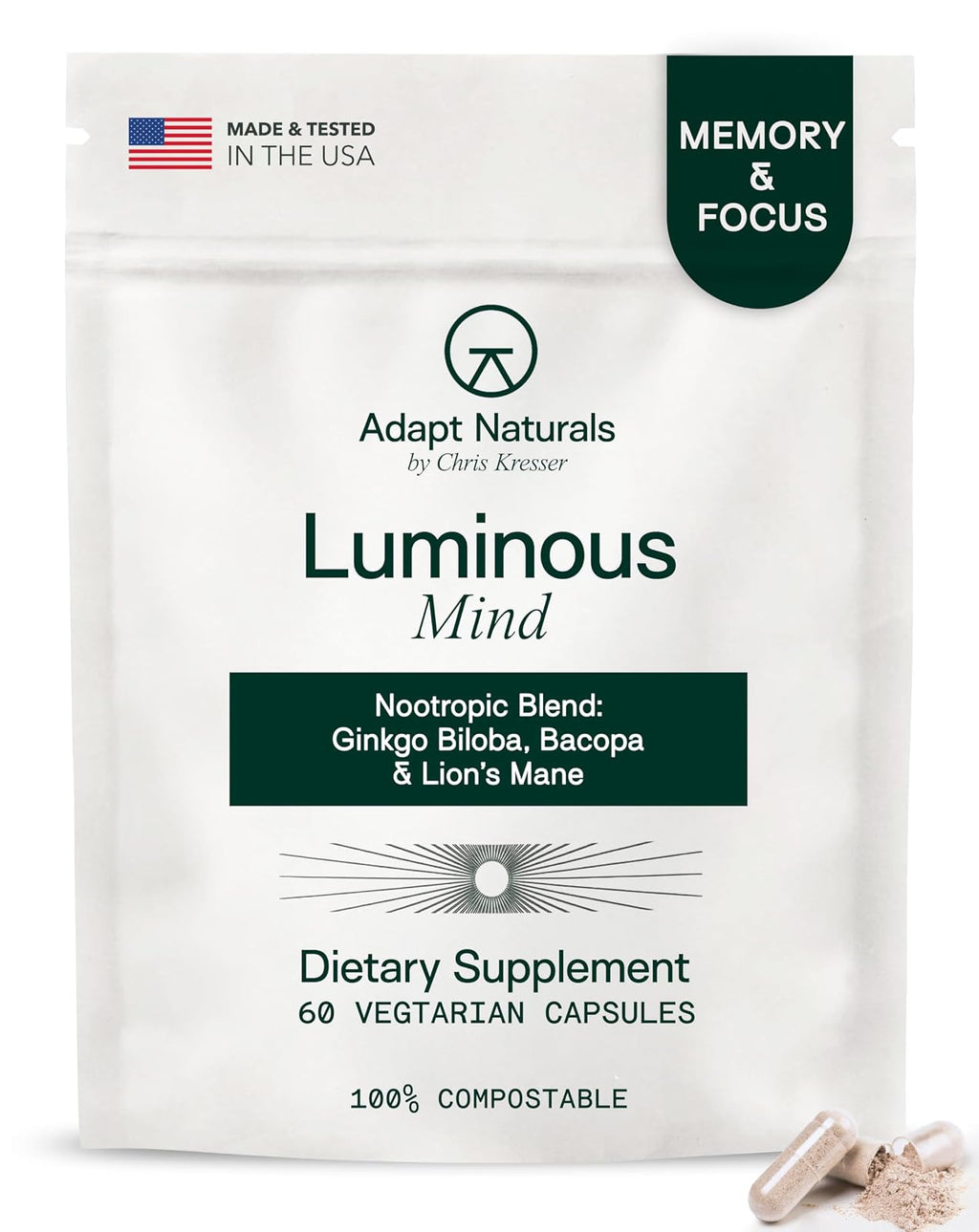 Adapt Naturals Luminous Mind nootropic capsules