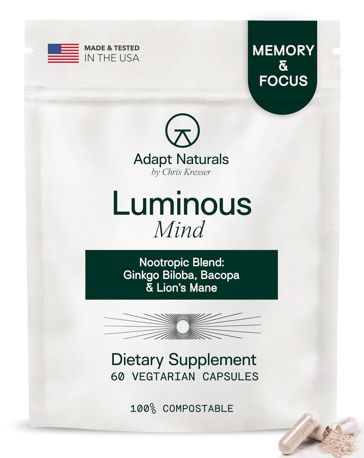 Adapt Naturals Luminous Mind nootropic capsules