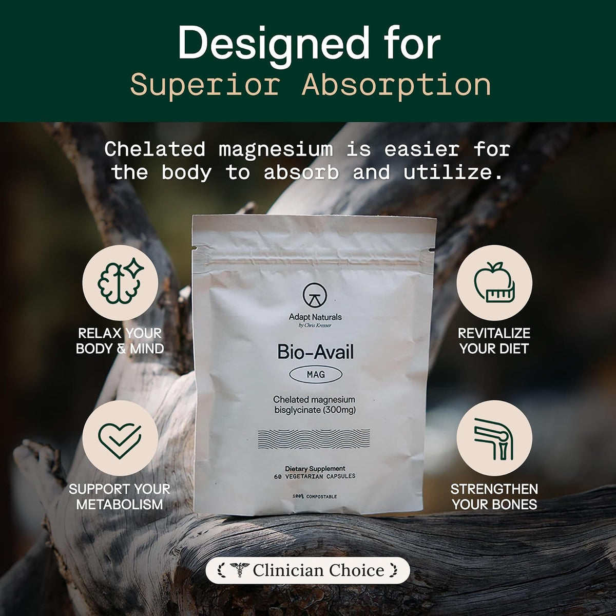 Adapt Naturals magnesium for stress relief