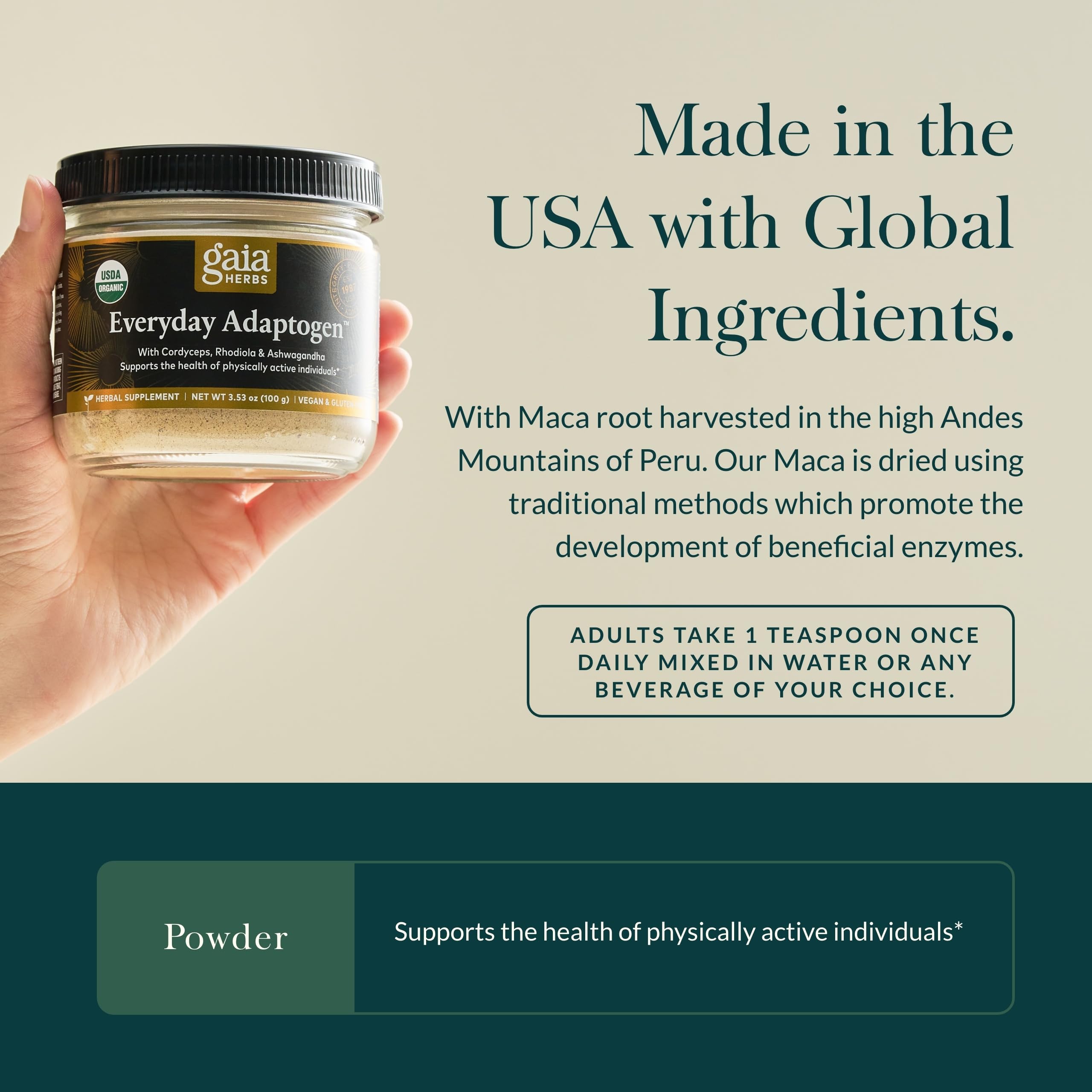 Adaptogen powder for healthy living