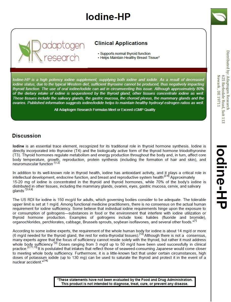 adaptogen research iodine health benefits