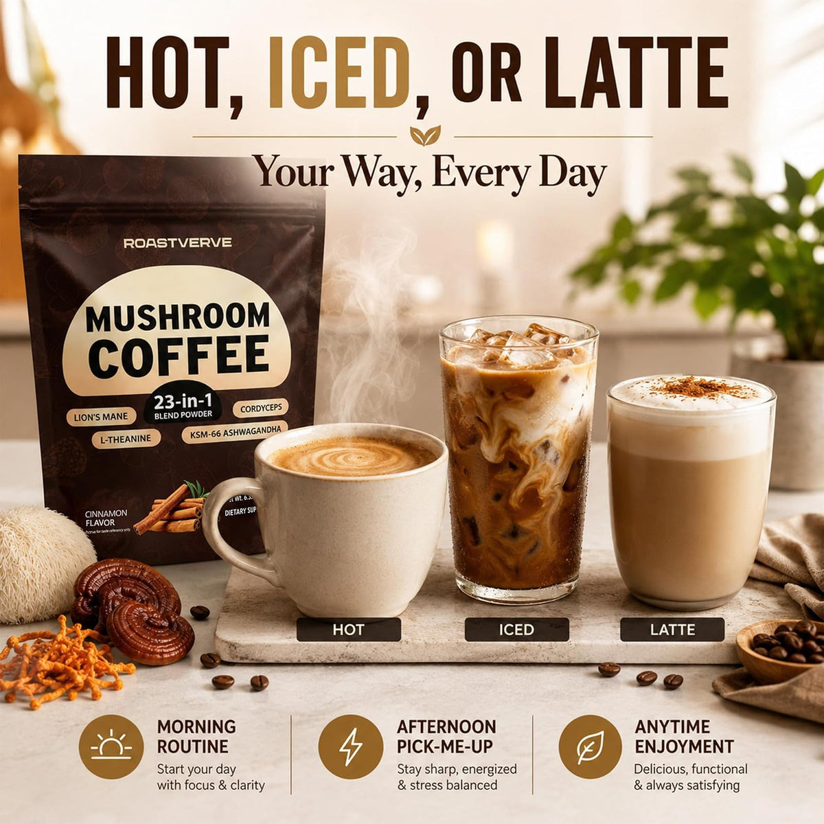 Adaptogenic coffee for stress relief