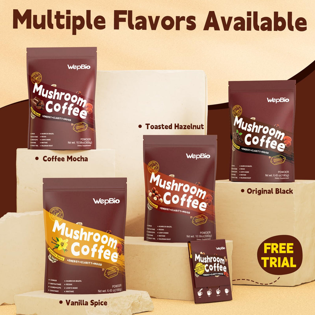 adaptogenic hazelnut mushroom coffee blend