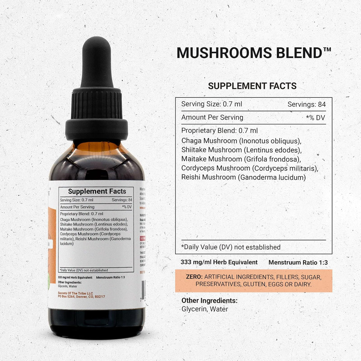 Adaptogenic mushroom blend for stress relief