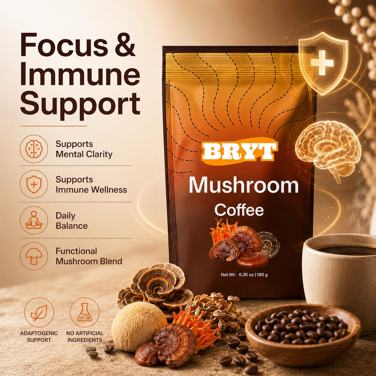 adaptogenic mushroom coffee for energy