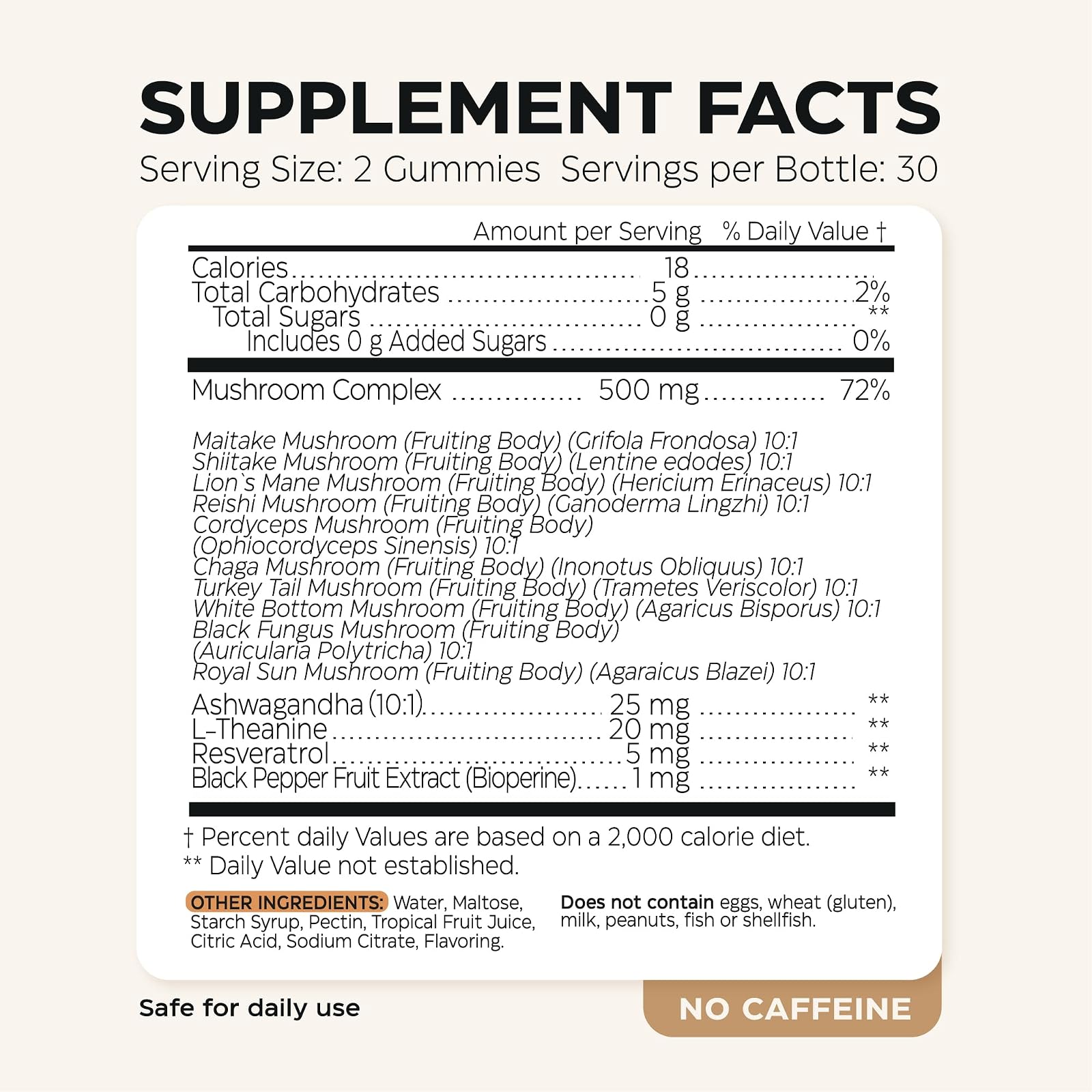 Adaptogenic mushroom complex for wellness