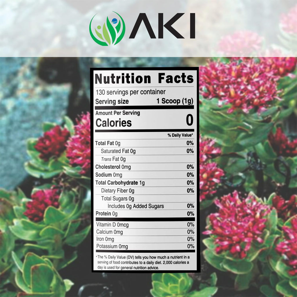 Adaptogenic Rhodiola Rosea powder supplement