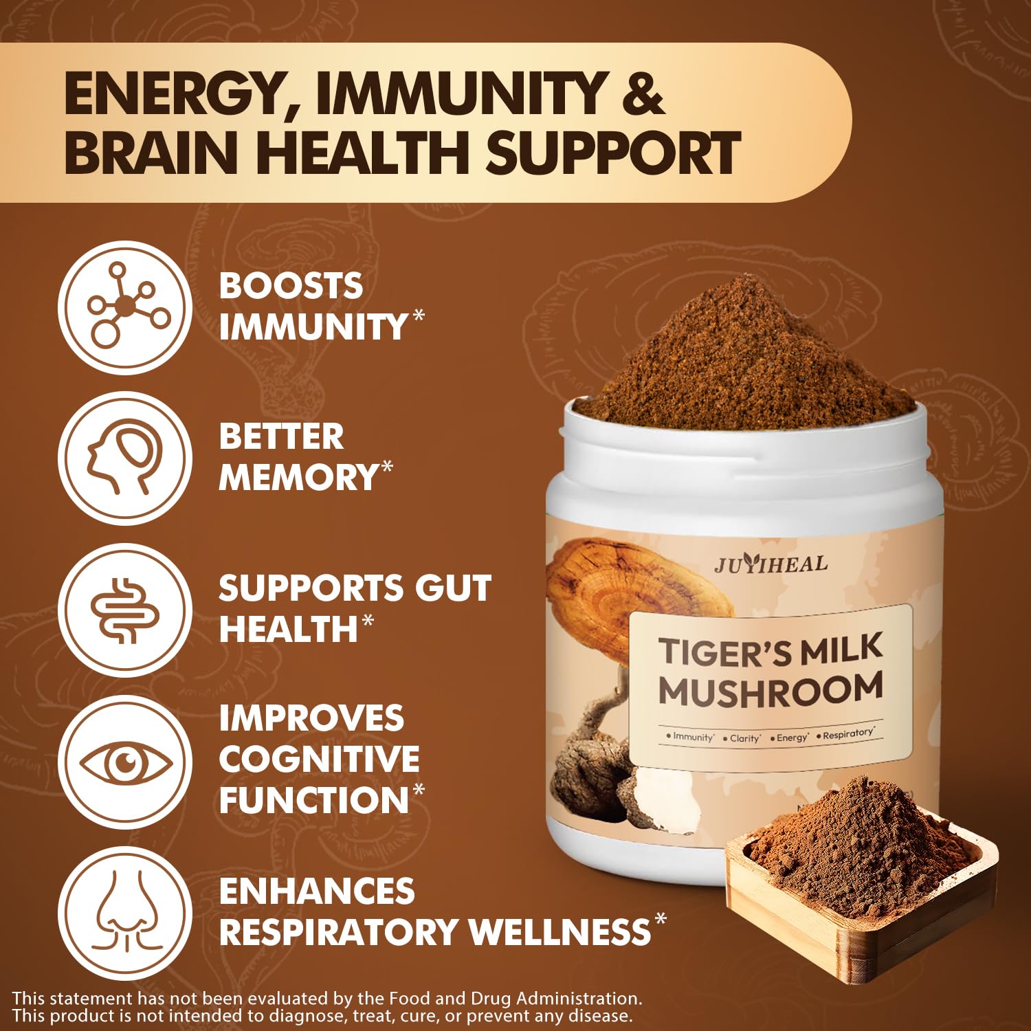 Adaptogenic Tiger Milk Mushroom benefits