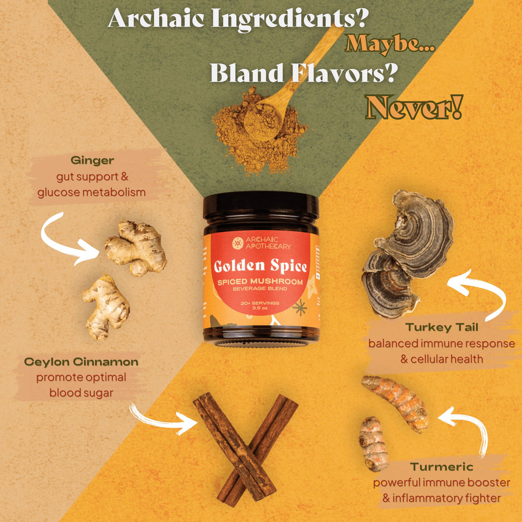 adaptogenic turmeric latte with mushrooms