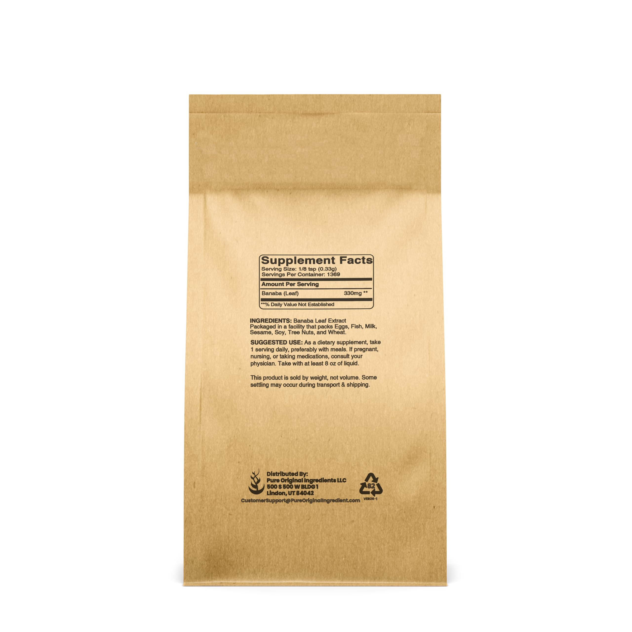 additive-free banaba leaf powder