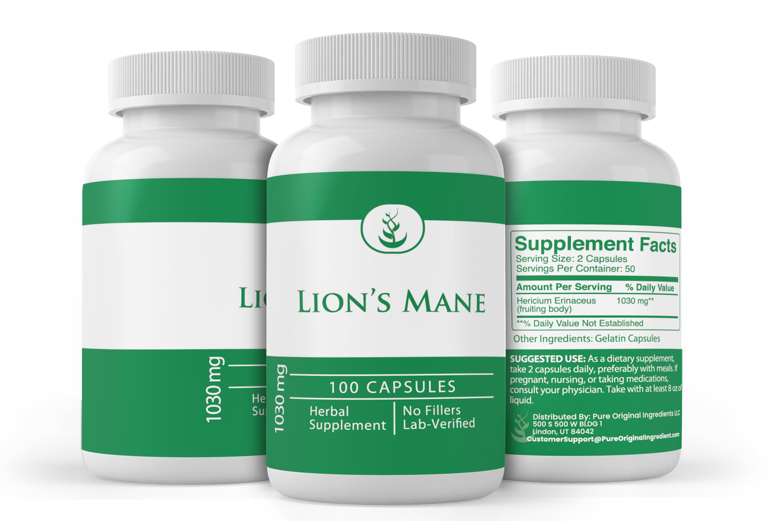 additive-free Lion's Mane health capsules