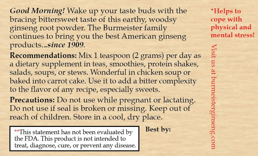 additives free ginseng supplement