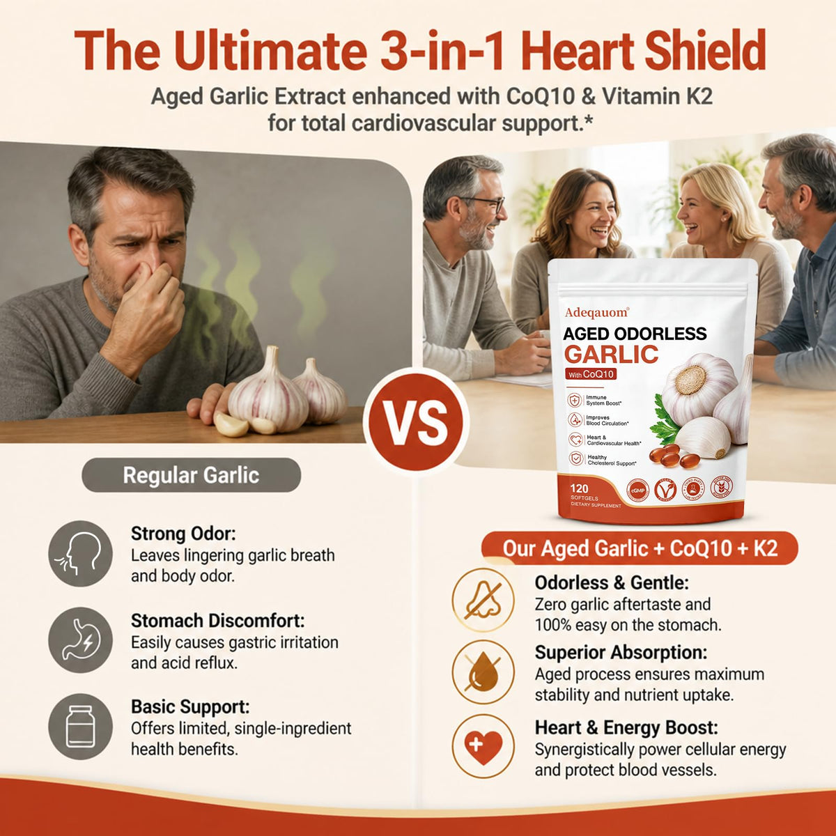 Adeqauom herbal garlic extract capsules
