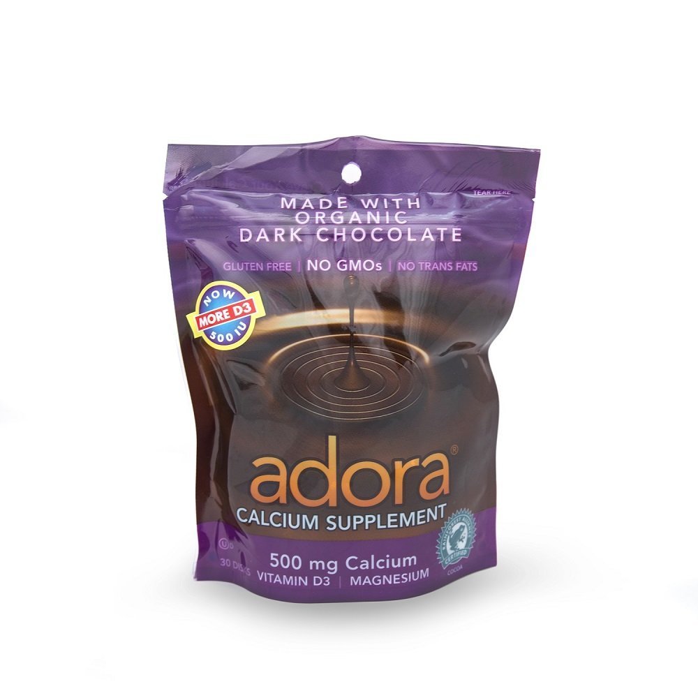 Adora calcium supplement dark chocolate bites
