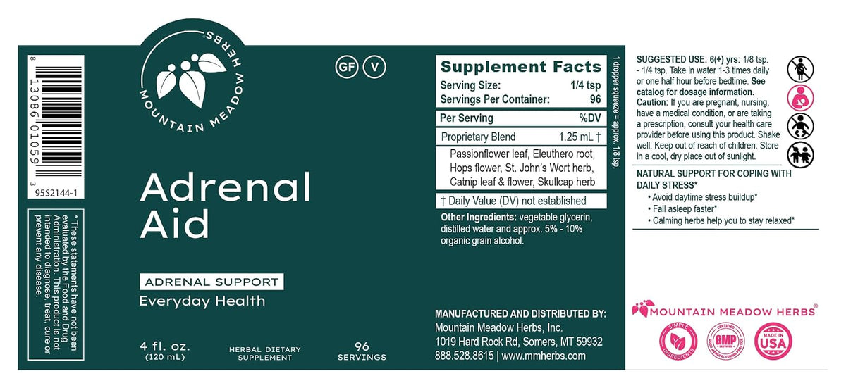 Adrenal health support with Mountain Meadow Ashwagandha