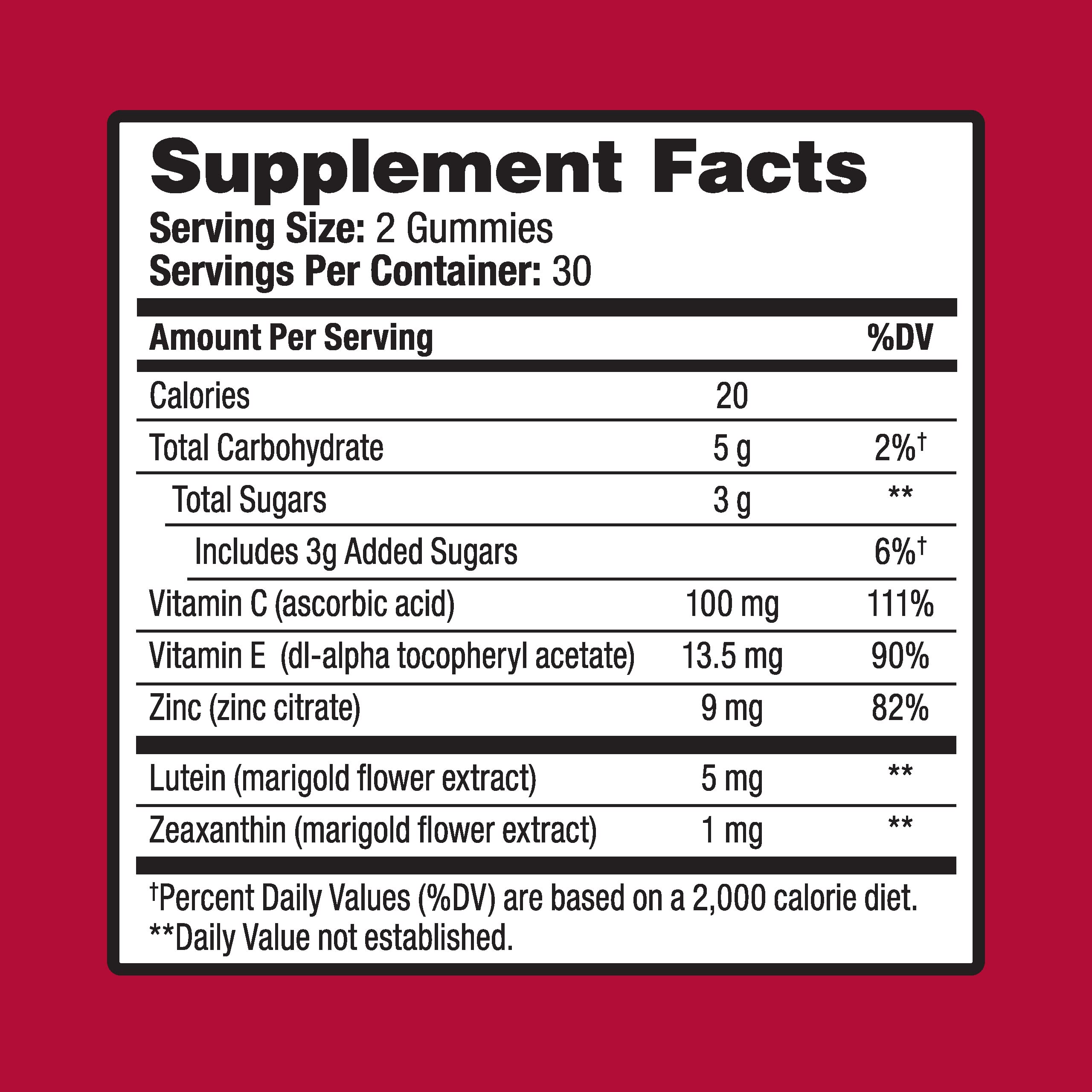 adult gummies for eye nutrition