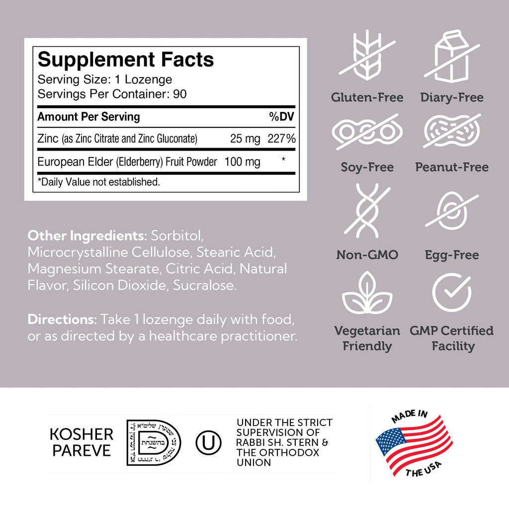 adult zinc lozenges with sambucus