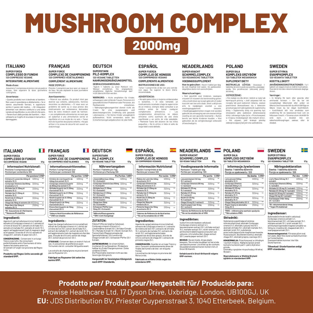 Advanced Mushroom Complex vegan tablets