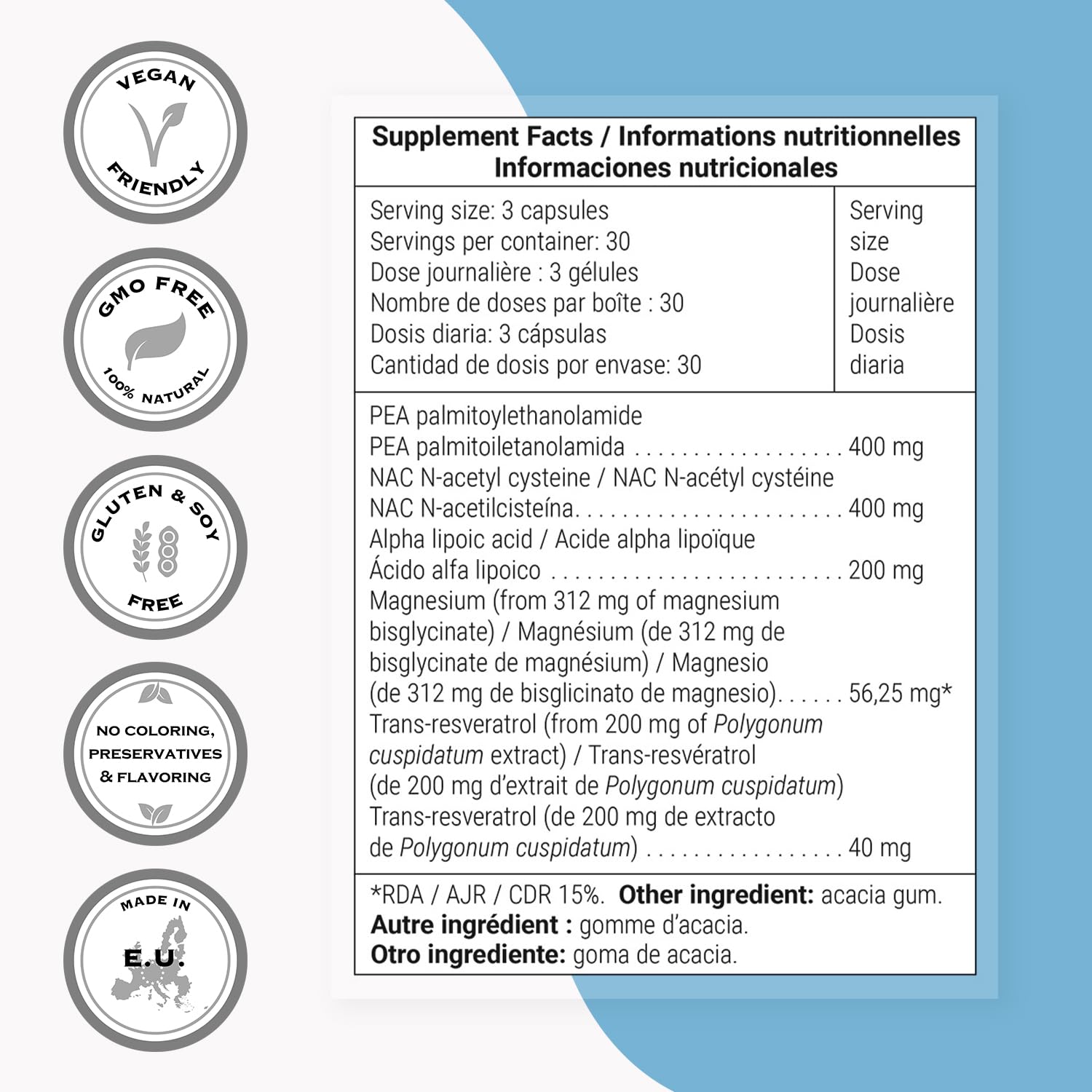 advanced natural supplement with trans-resveratrol