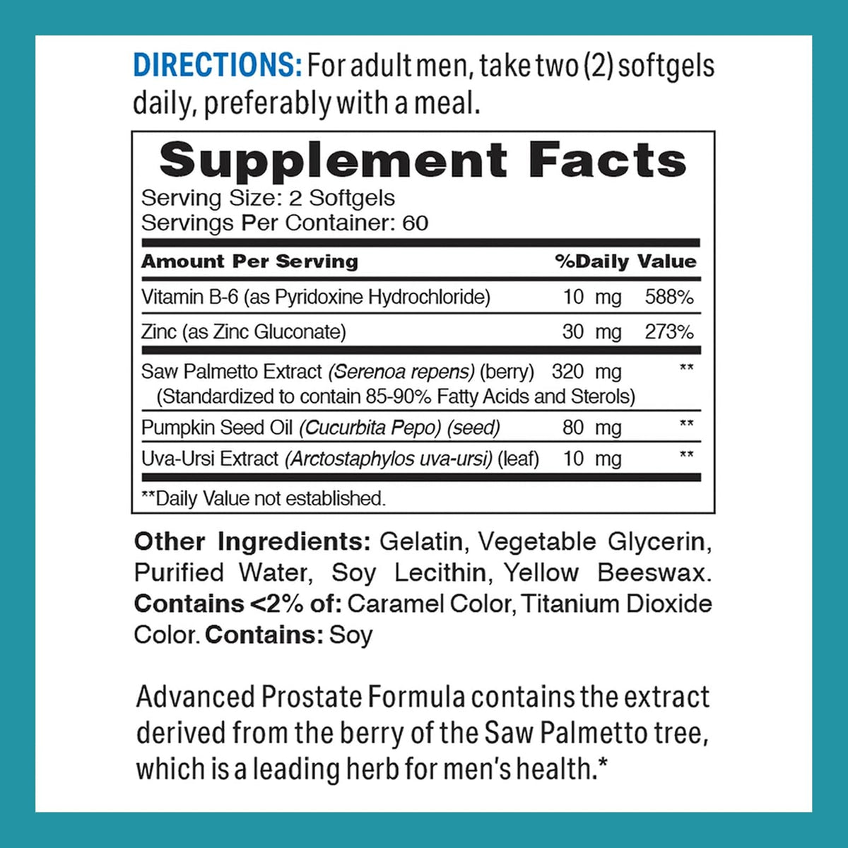 advanced prostate formula with saw palmetto