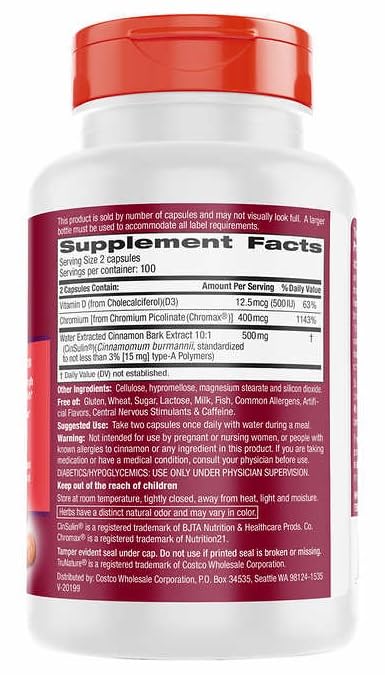 Advanced strength cinnamon capsules