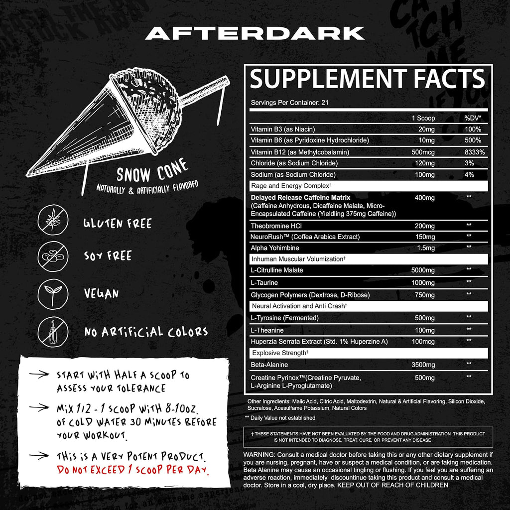 AFTERDARK Inhuman workout supplement benefits