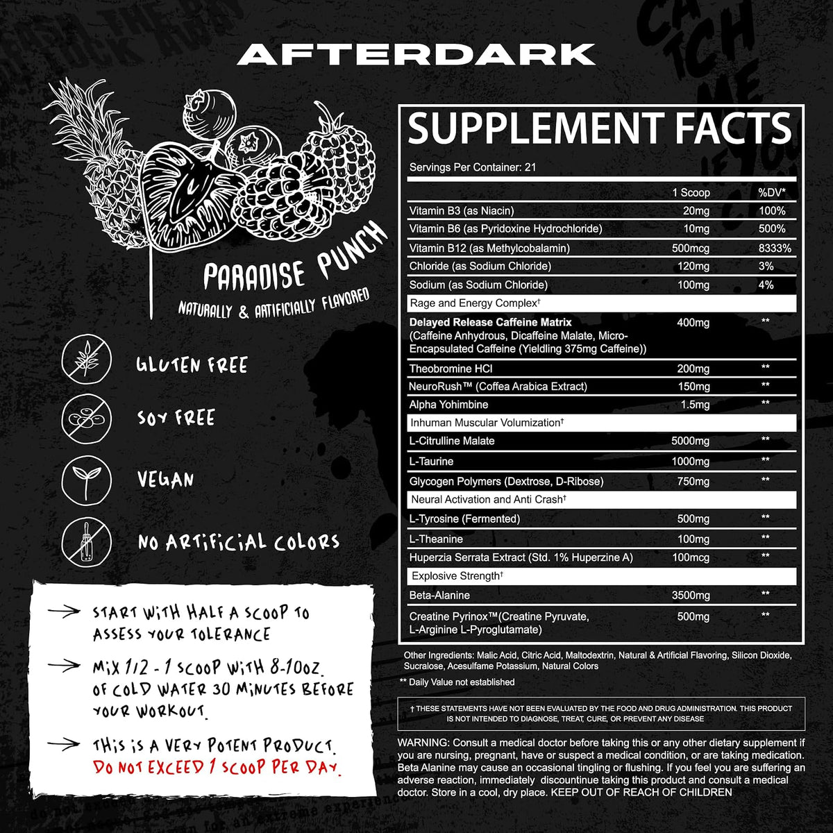 AFTERDARK pre-workout powder 30 servings