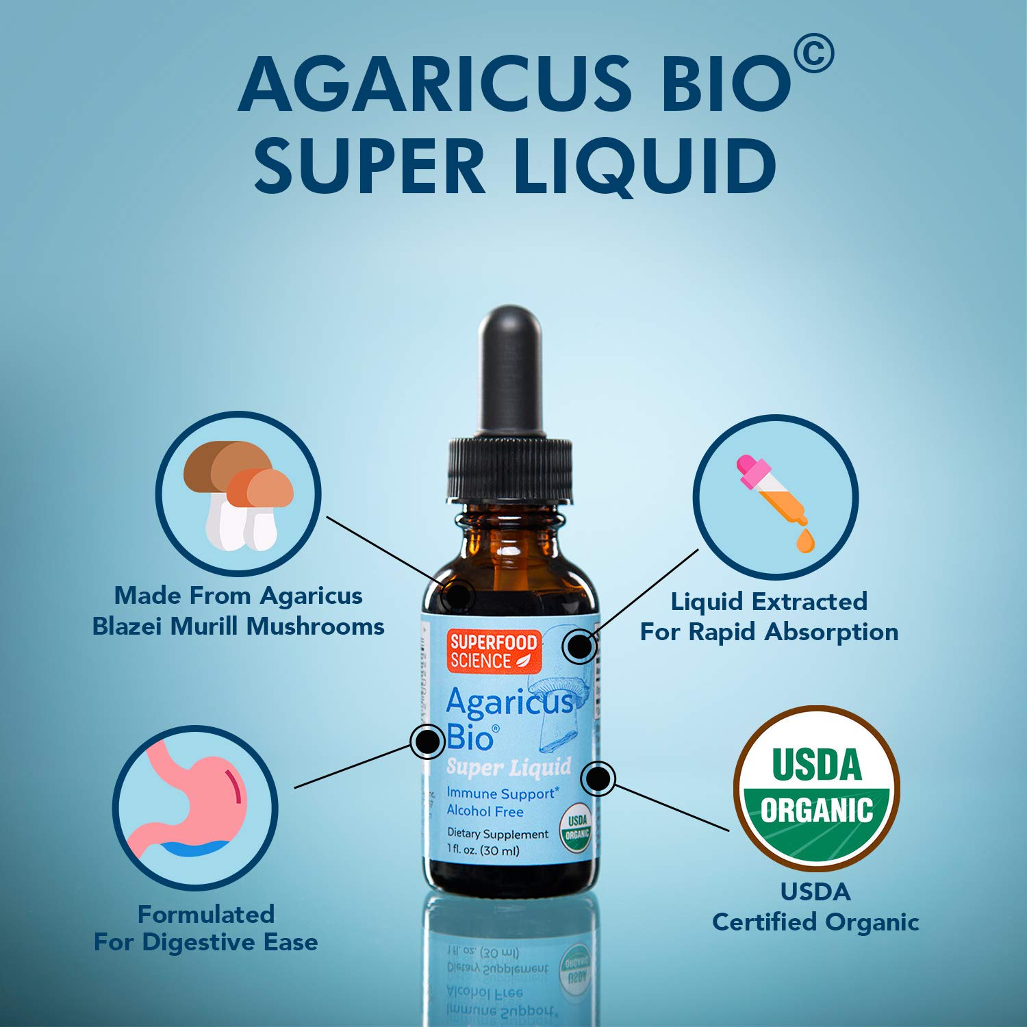 Agaricus tincture for immune support