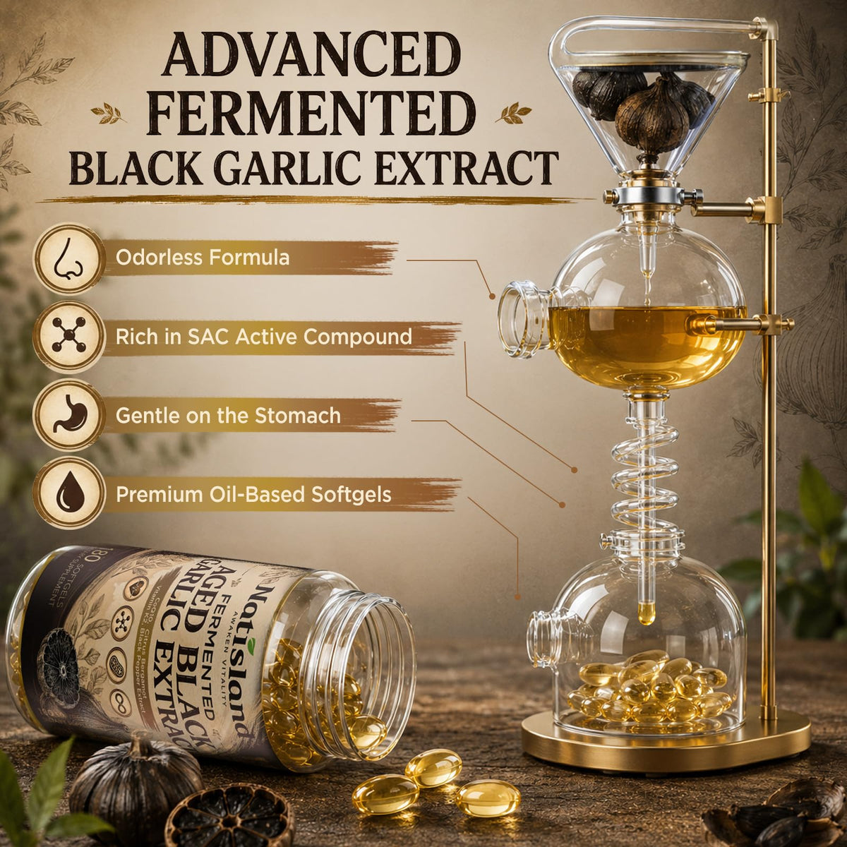 Aged black garlic for heart health