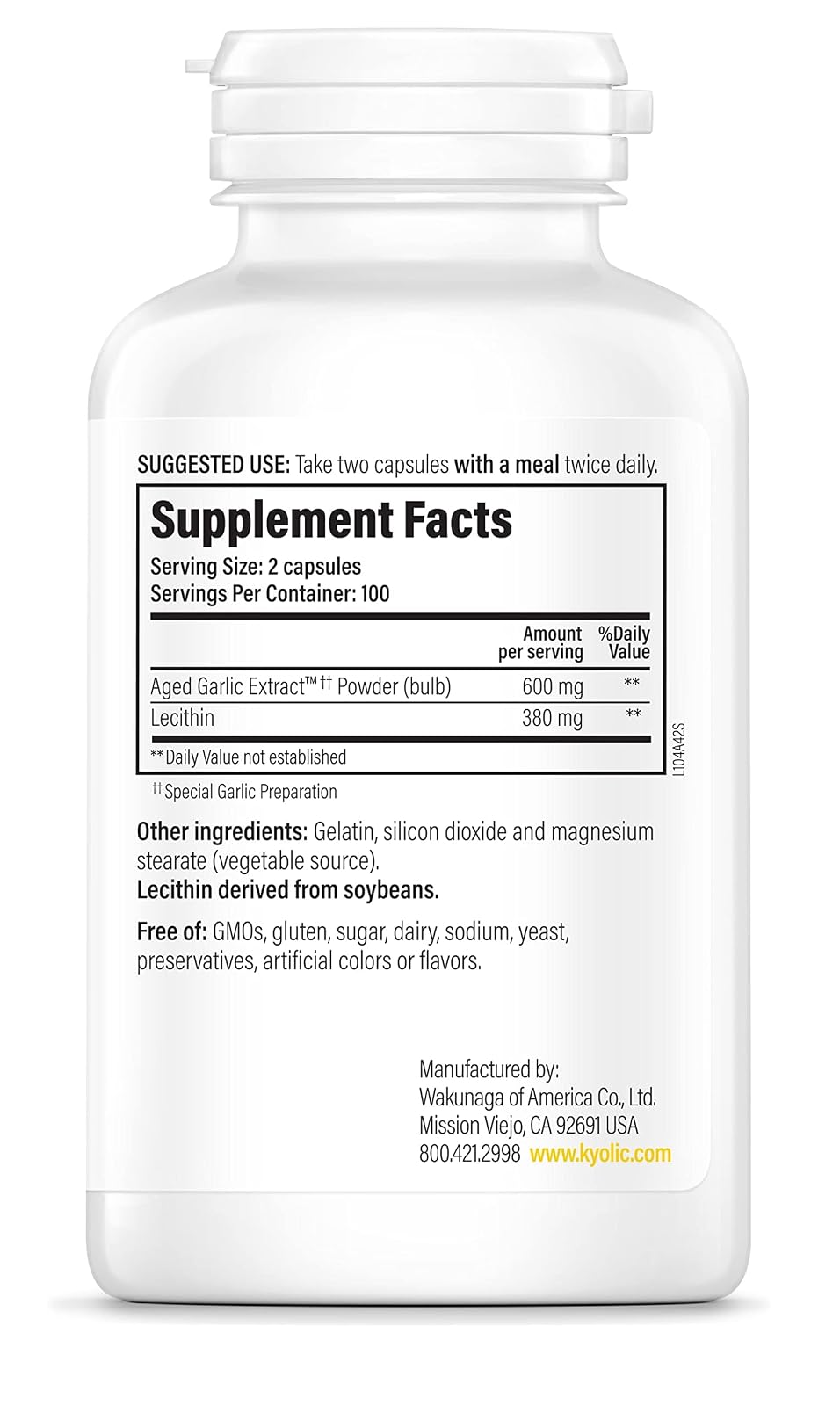 Aged garlic capsules for heart support