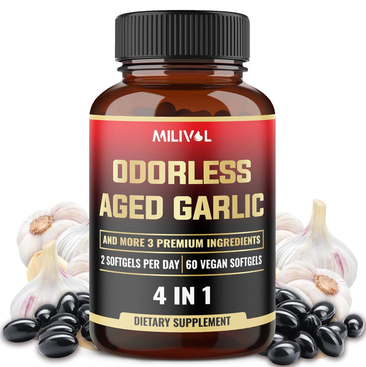Aged garlic softgels for heart health