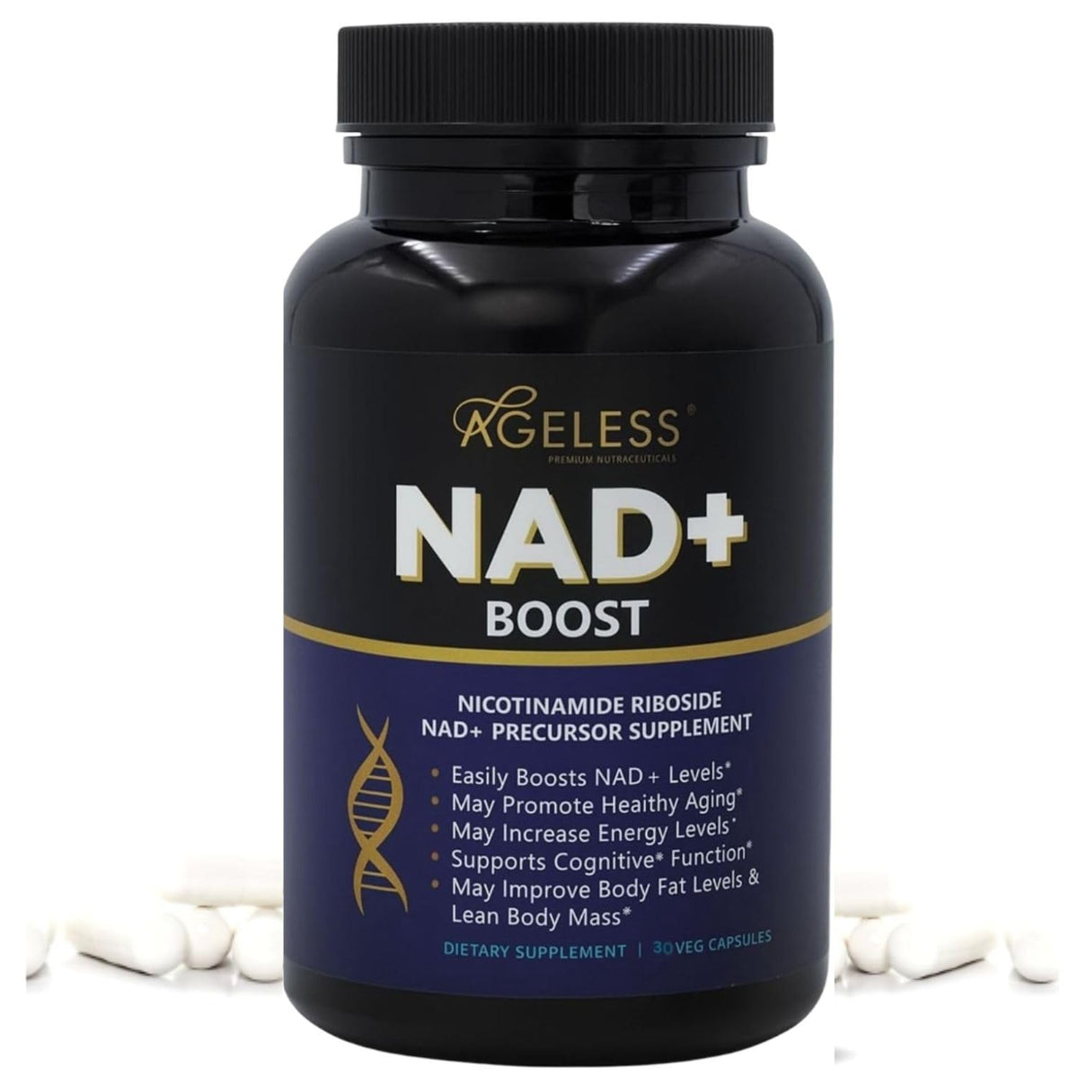 Ageless NAD+ capsules for vitality