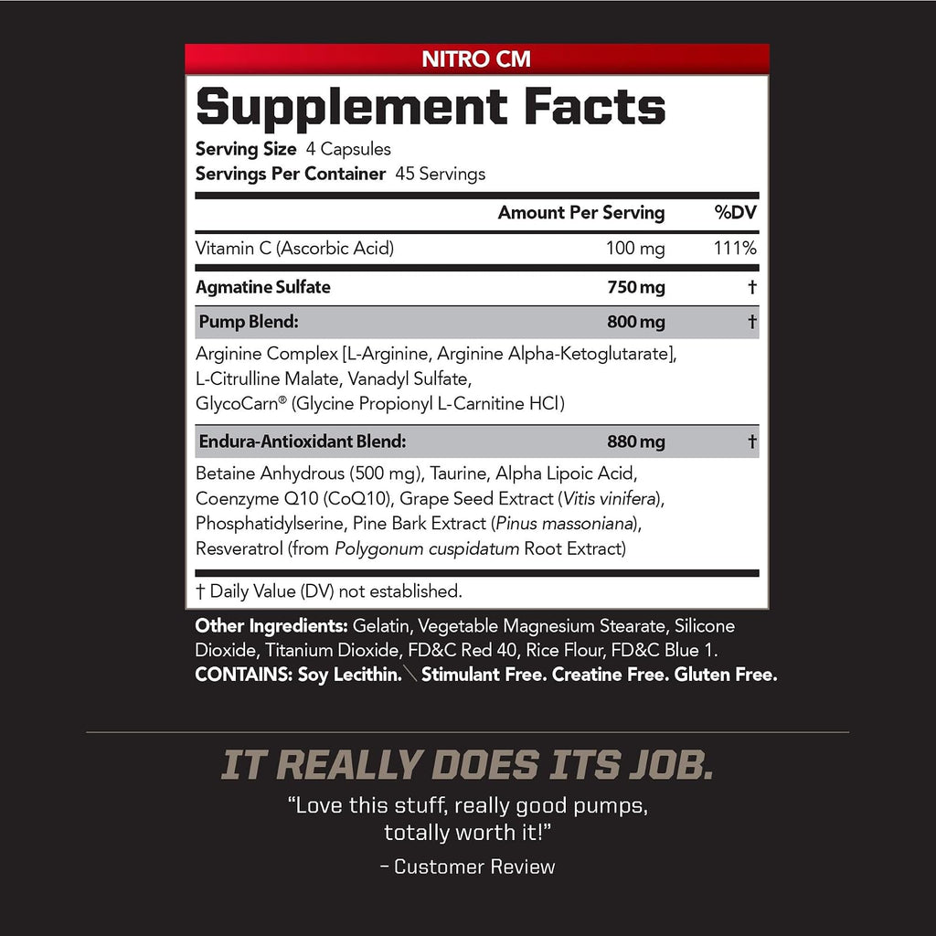 Agmatine infused pre-workout capsules