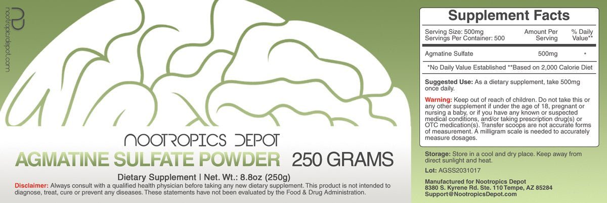 Agmatine sulfate nitric oxide booster