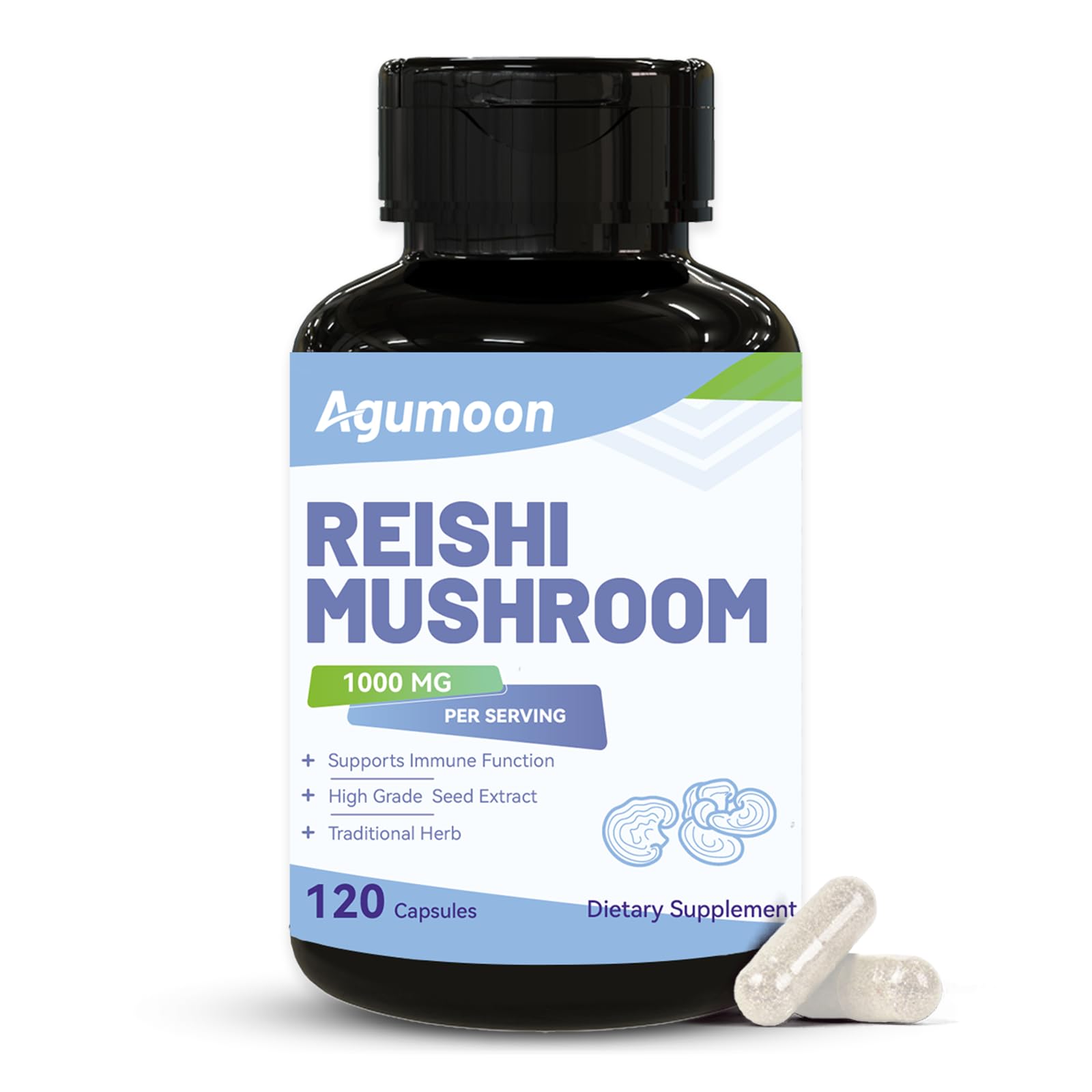 Agumoon Reishi mushroom capsules 1000 mg