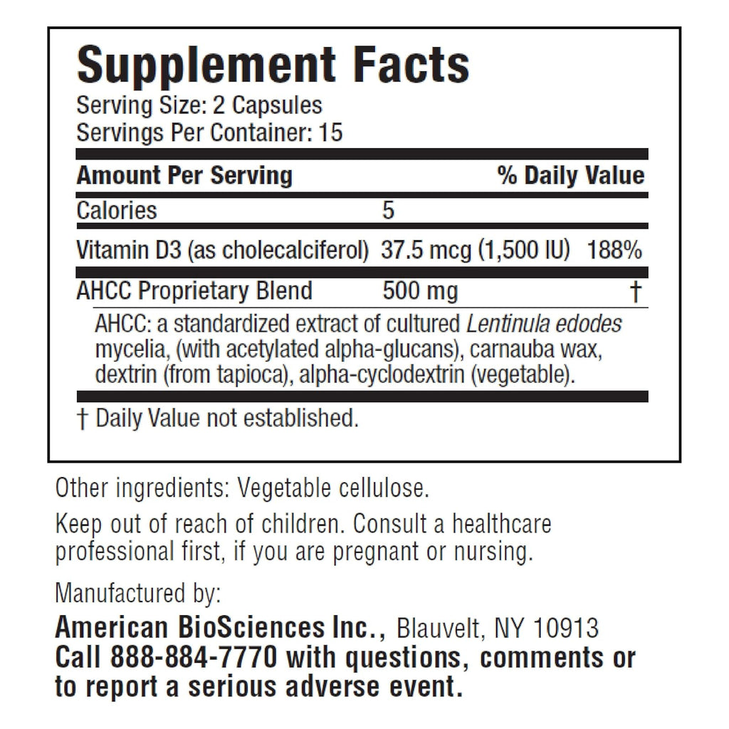 AHCC and vitamin D3 benefits