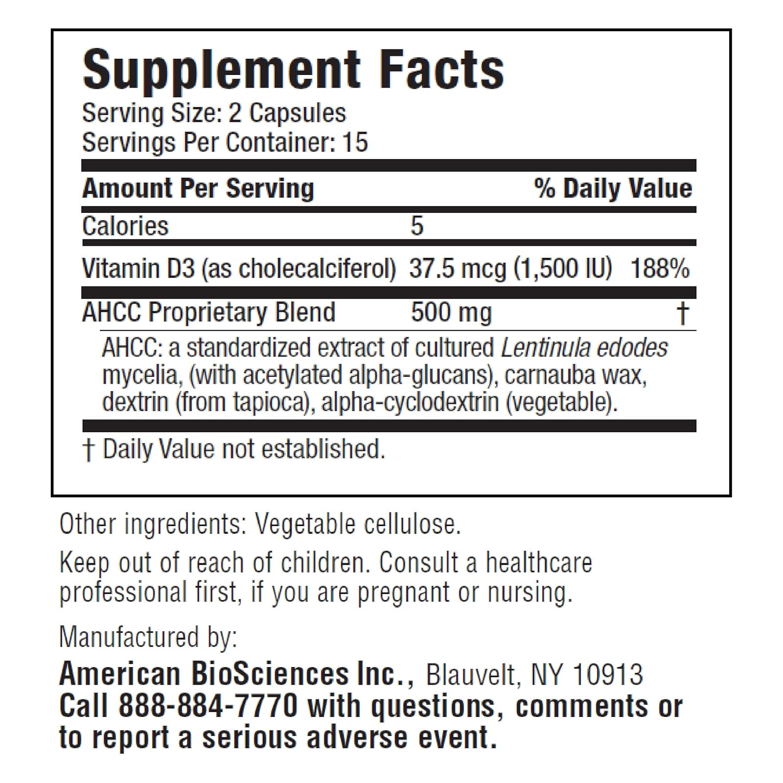 AHCC and vitamin D3 benefits